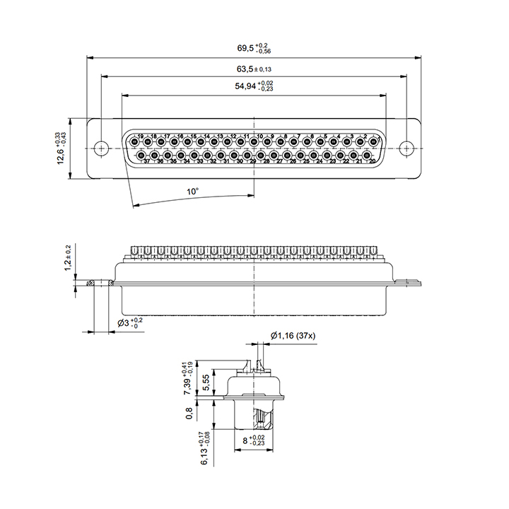 D-Sub 37 F :: MikroPrinc