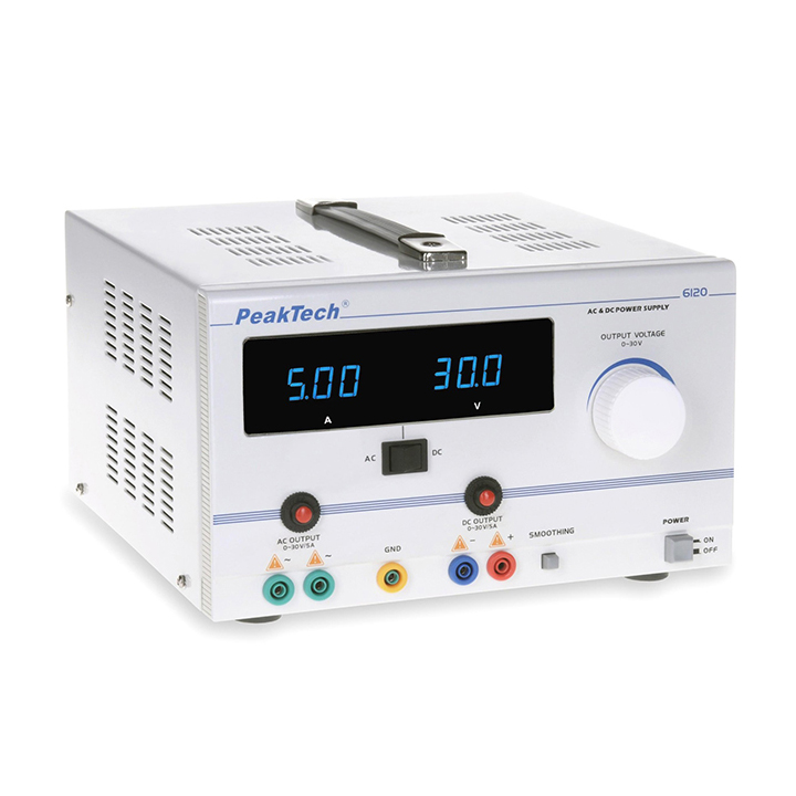 Napajanje PeakTech 6120, 0-30V, 0-5A, AC/DC :: MikroPrinc